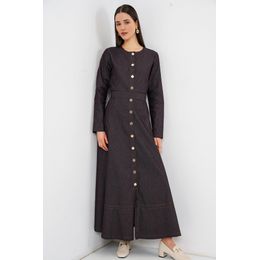 Gekn&ouml;pftes Jeans-Midi-Kleid