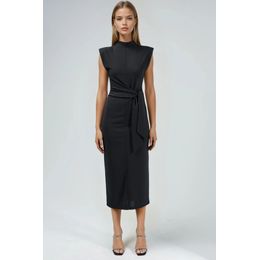 Kleid mit Stehkragen und Midi-L&auml;nge