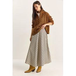 Karierte Hohe Taille Maxi-Rock