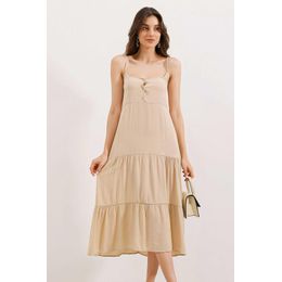 L&auml;ssiges Midikleid mit quadratischem Kragen