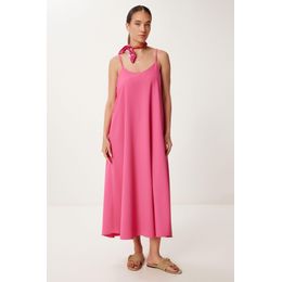 Lockeres Midi-Kleid mit U-Ausschnitt