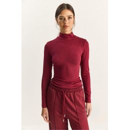 Slim Fit Langarm-Halbpolyesteroberteil