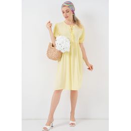 Midi-Kleid mit Schleifenverschluss