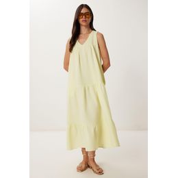 R&uuml;schenshirt Midi Kleid mit V-Ausschnitt