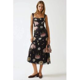 Muster Maxi-Kleid mit Herzkragen