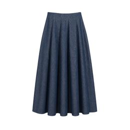 Hochgeschnittener A-Linien Midi Jeansrock
