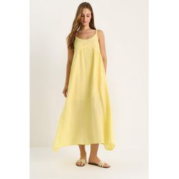 Strukturiertes Musselin-Midikleid mit Tasche