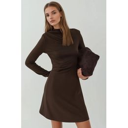 Drapiertes Mini-Kleid mit Rundhalsausschnitt