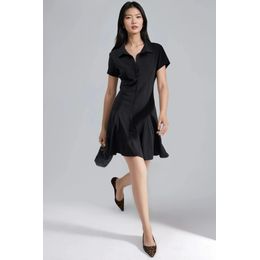 Crepe-Minikleid mit Knopfverschluss und Polo-Kragen