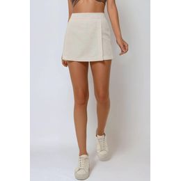 Texturierte Leinen-Optik Mini-Skorts