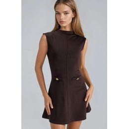 Mini-Kleid mit Stehkragen und Taschen-Details