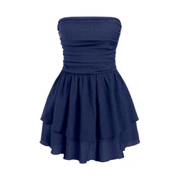 Tr&auml;gerloses R&uuml;schenshirt-Mini-Kleid