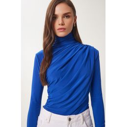 Slim Fit R&uuml;schentop mit Stehkragen