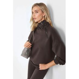 Locker sitzendes Sweatshirt mit Rei&szlig;verschlusskragen