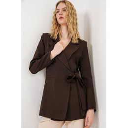 Langer Krawattenverschluss Schalkragen-Blazer
