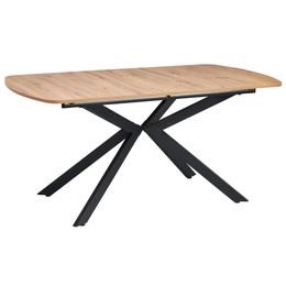 Mid.you Esstisch, Eiche Artisan, Metall, Holzwerkstoff, rechteckig, eckig, 90x75x160-200 cm, ausziehbar, Esszimmer, Tische, Esstische, Esstische ausziehbar