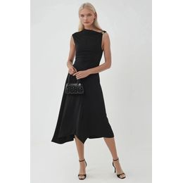 Zug&auml;ngliche Detaillierte Asymmetrische Midi-Kleid