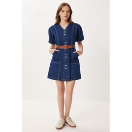 Denim V-Ausschnitt Minikleid mit G&uuml;rtel