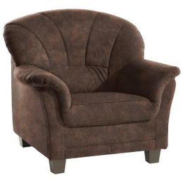 Sessel Home Affaire "CAMELITA Breite 93 cm, bequeme Armlehnen", braun (mokka), B:93cm H:86cm T:81cm, MELROSE/Struktur (100% Polyester);Echtleder mit Kunstleder im R&uuml;cken;Microfaser PRIMABELLE (100% Polyester);MELROSE (100% Polyester), Sessel, Sessel, bequem, im Landhausstil