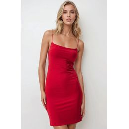 Quadratischer Ausschnitt Bodycon Mini Kleid