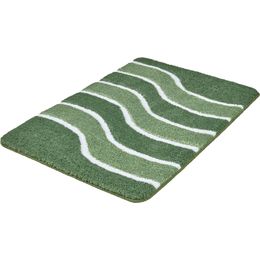 Badematte Meusch "Lara", minze, H:20mm, Polyester, Badematten, Badematte, Wellen-Design mit flauschigen wei&szlig;en Akzenten