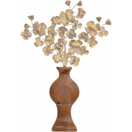 Wanddekoobjekt, braun (braun, gold), B:50cm H:72cm T:5cm, Massivholz, Metall, HOFMANN LIVING AND MORE, Wanddekoobjekte, naturbraun, gold gewischt