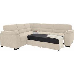 Sit & More Ecksofa SIT & MORE "Montego", beige (creme), B:255cm H:88cm T:225cm, Luxus-Microfaser (90% Polyester, 10% Polyamid);Struktur (100% Polyester);Luxus-Microfaser ALTARA NUBUCK (100% Polyester), Sofas, Ecksofa, wahlweise mit Bettfunktion und Schubkasten