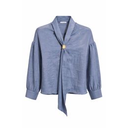 V-Ausschnitt Bluse mit Schleifen-Detail