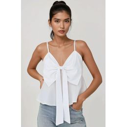 V-Ausschnitt Bluse aus weicher Qualit&auml;t mit Schleifen-Detail