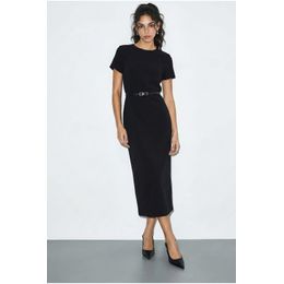 Gekn&ouml;pftes Midi-Kleid mit Rundhalsausschnitt