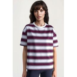 Gestreiftes Oversized T-Shirt mit Rundhalsausschnitt