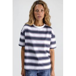 Gestreiftes Oversized T-Shirt mit Rundhalsausschnitt