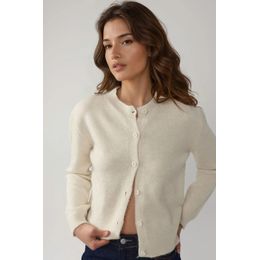 Crew-Neck Strickjacke mit weichem Griff