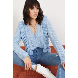 Kn&ouml;pfen Jacquard-Muster Langarm-Cardigan