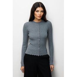 Rippstrick-Cardigan mit Kn&ouml;pfen