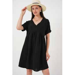 V-Ausschnitt Mini-Kleid mit Futter