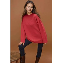 Dick gestrickter Rundhals-Longpullover