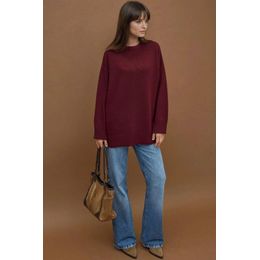 Dicker Strick Crewneck Langpullover
