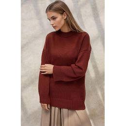 Dicker Strick Rundhalsausschnitt Langpullover