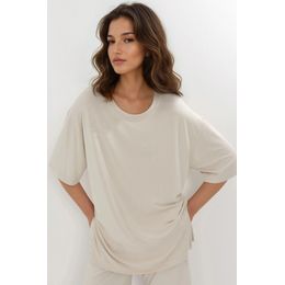 T-Shirt mit Schlitzdetails und Rundhalsausschnitt, kurz&auml;rmlig