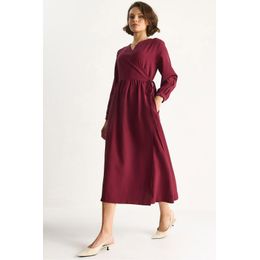 Maxi R&uuml;schendrapiertes Turtleneck-Kleid
