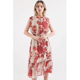 Midi-Kleid mit Schleifen-Detail