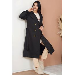 Doppeltbreasted langer Trenchcoat
