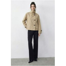 Kurzer Trenchcoat mit Mandarin-Kragen