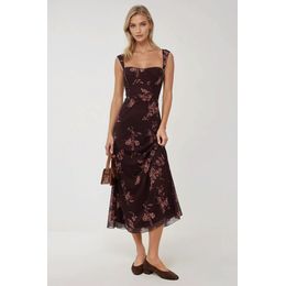 Muster Maxi-Kleid mit Herzkragen