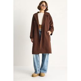 &Uuml;bergr&ouml;&szlig;e Midi-Trenchcoat mit Schal-Kragen
