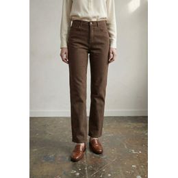 Hochtaillierte Jeans mit geradem Bein und Taschen