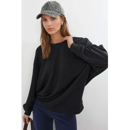 L&auml;ssiges Rundhals gestricktes Sweatshirt