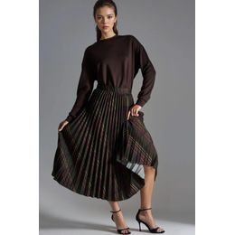 Gemusterter Faltenrock Maxi