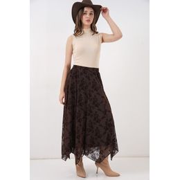High-Waist Blumen A-Linie Maxi-Rock